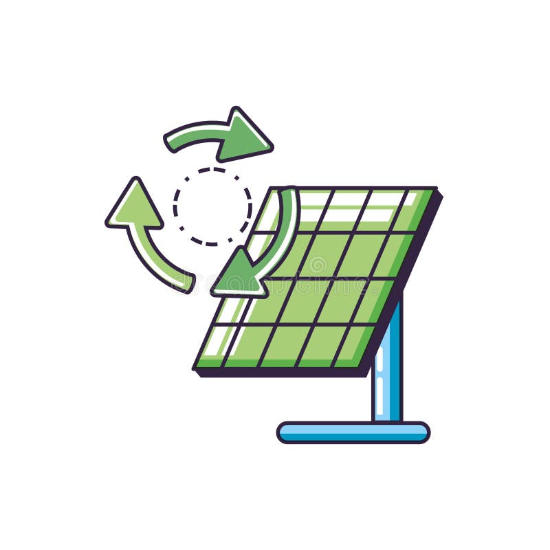Solar Panel Energy with Recycling Arrows Stock Illustration ...