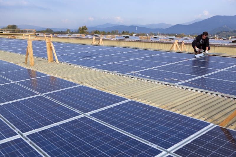 Solar Panel and Energy Transition Editorial Photography - Image of line ...