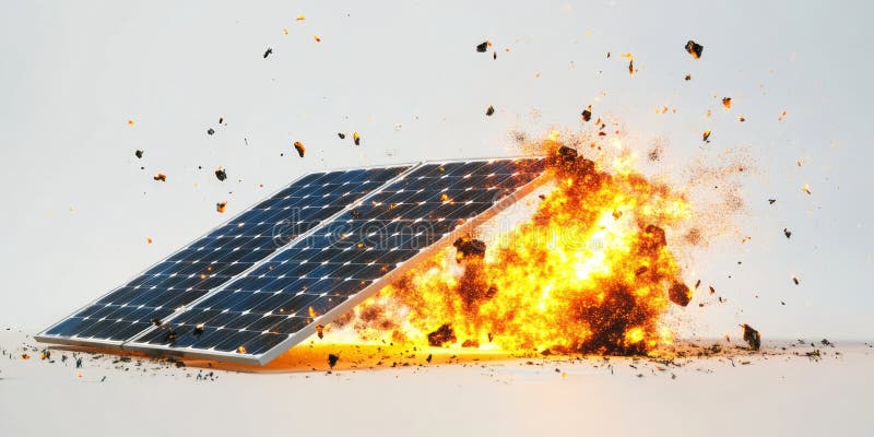 A Solar Panel Explodes with a Dramatic Burst of Colors and Energy. this ...