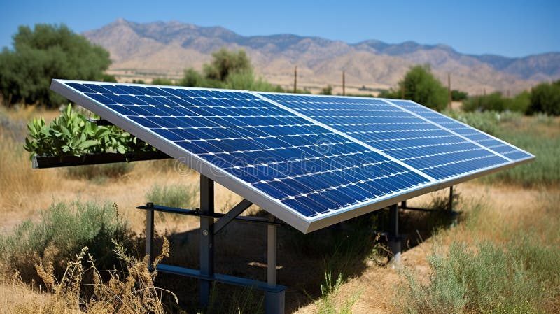 A Solar Panel Farm in the Desert Stock Image - Image of power, benefits ...
