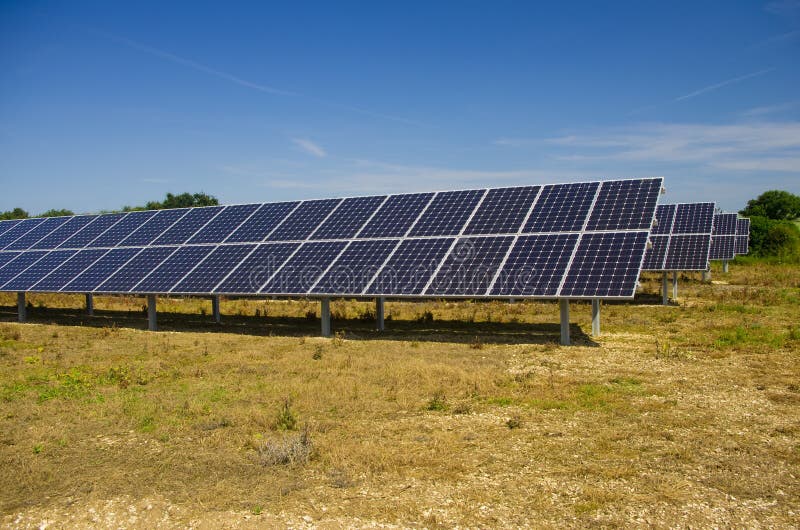 Solar Panel Farm stock photo. Image of color, friendly - 85325262