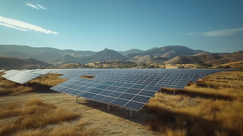 Solar Panel Farm with Thousands of Photovoltaic Panels Converting ...
