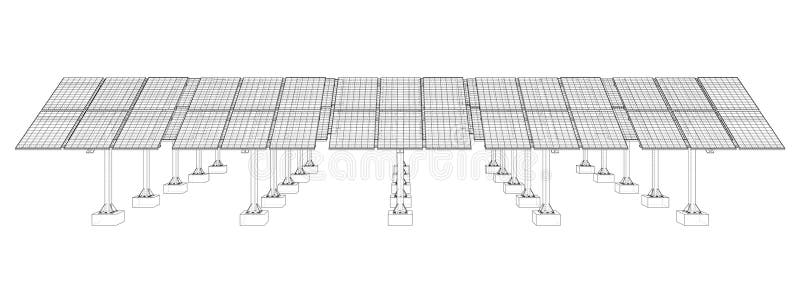 Solar Panel Field stock illustration. Illustration of alternative ...
