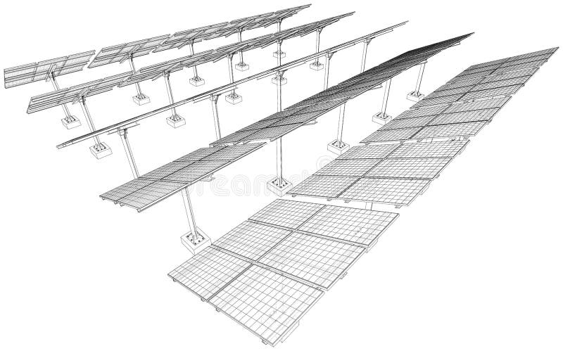 Solar Panel Field stock illustration. Illustration of sketch - 270611456