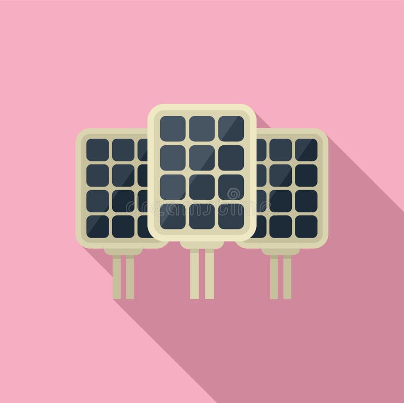 Solar Panel Field Icon Flat Vector. Sunlight Grid Roof Stock Vector ...
