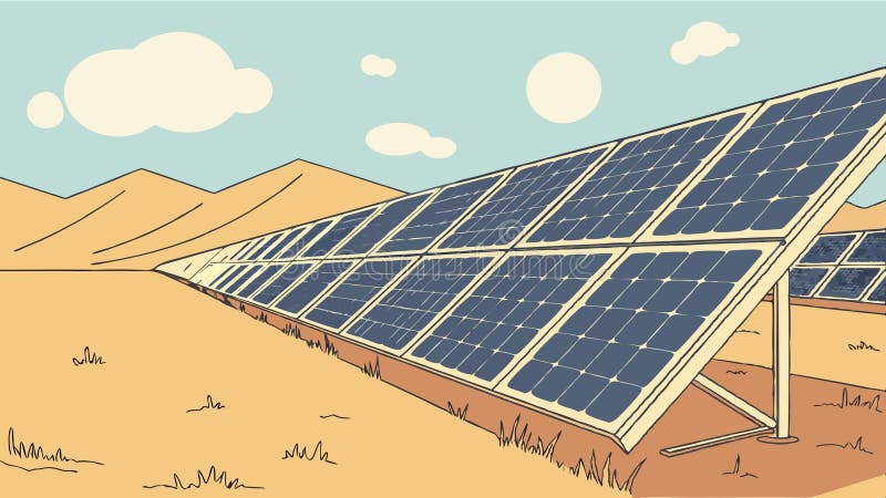 Solar Panel Field, Renewable Energy Farm in Landscape Vector Design ...