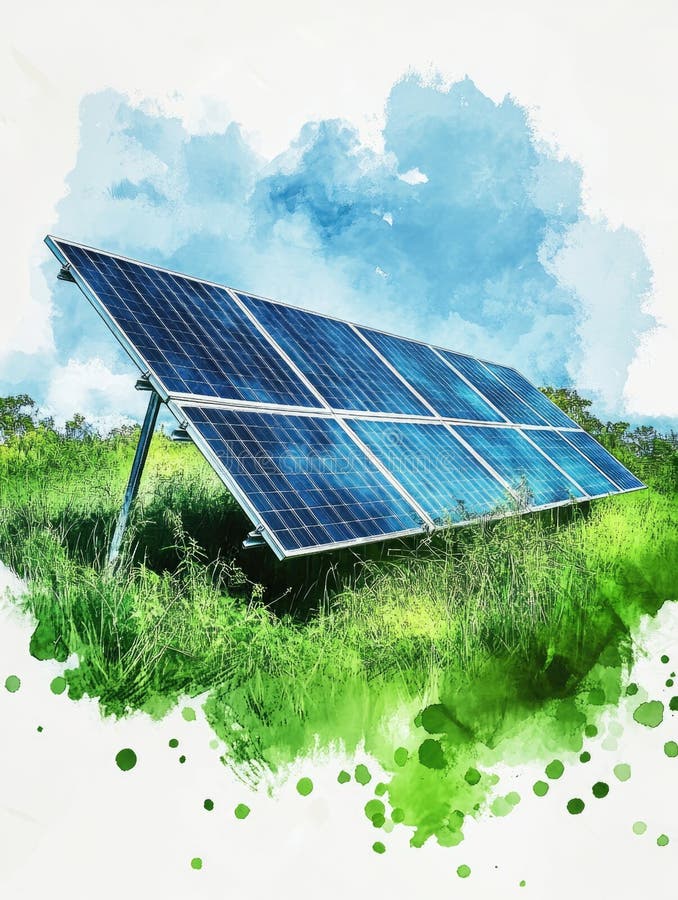 Solar Panel in Field stock photo. Image of field, photovoltaic - 377964284