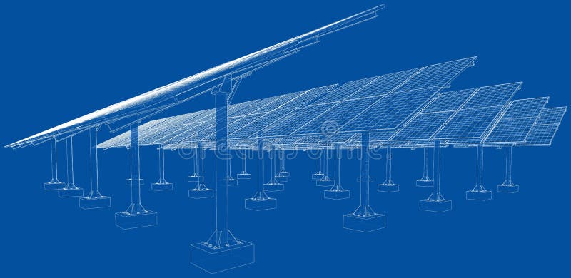 Solar Panel Field. Vector stock vector. Illustration of electrical ...