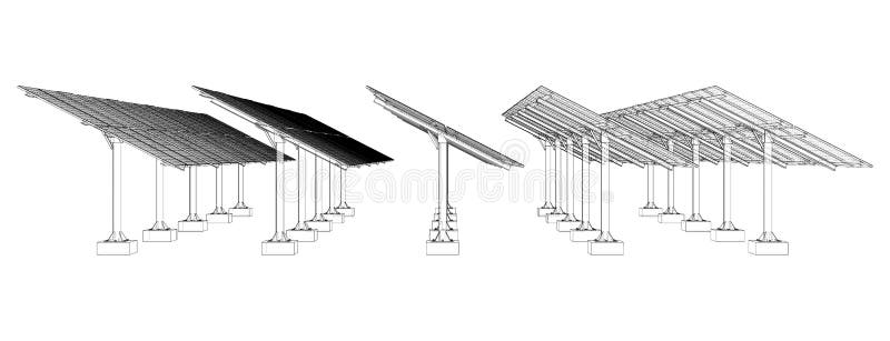 Solar Panel Field. Vector stock illustration. Illustration of business ...