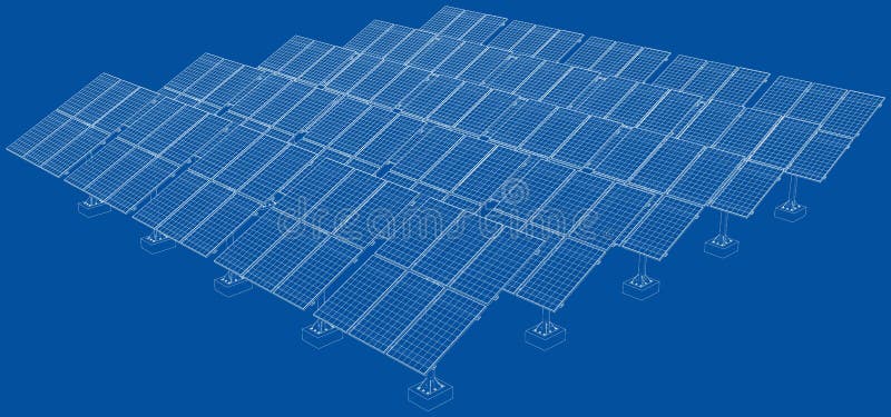 Solar Panel Field. Vector stock illustration. Illustration of clean ...