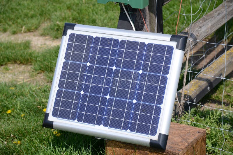 Solar Panel in Garden Side View Stock Image - Image of electricity ...