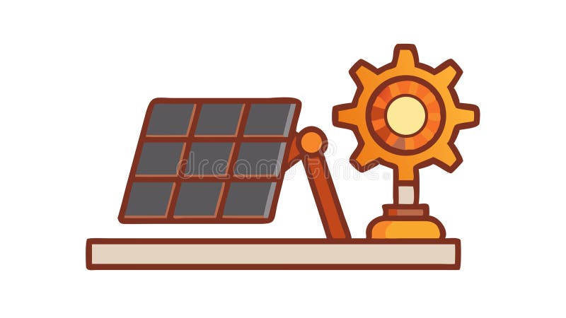 Solar Panel Gear Mechanical Energy Icon, Vector Design Generative AI ...