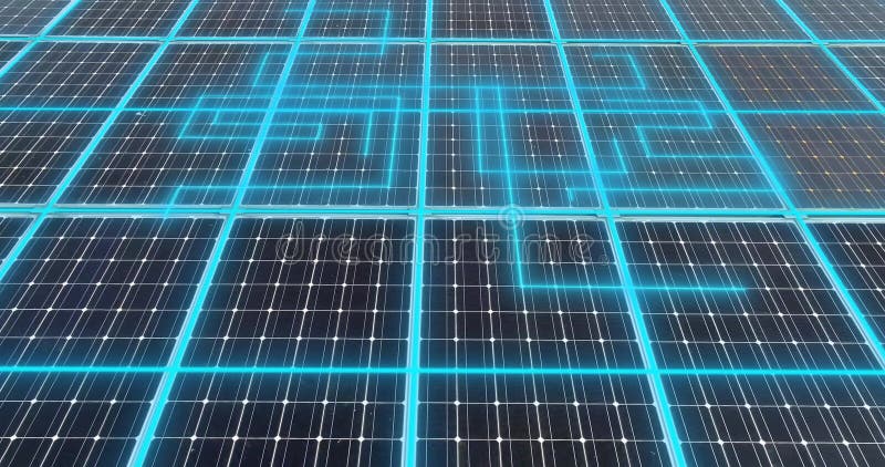 Solar Panel Generates Electricity. Visualization of Solar Panel ...