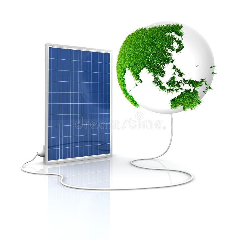Solar Panel for Green and Renewable Energy Stock Illustration ...