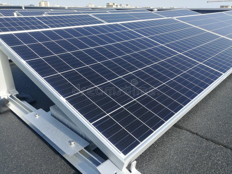 Solar Panel for Green Renewable Power Stock Photo - Image of angle ...
