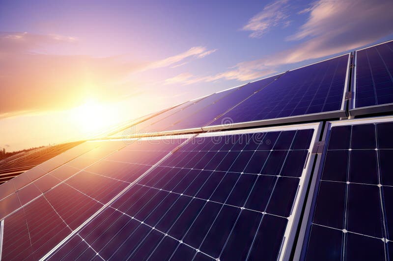 Solar Panel, with Greener and Cleaner Energy Future in Sight Stock ...