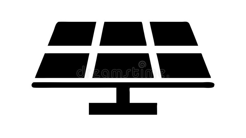 Solar Panel with Grid Lines Renewable Energy Icon, Vector Design ...