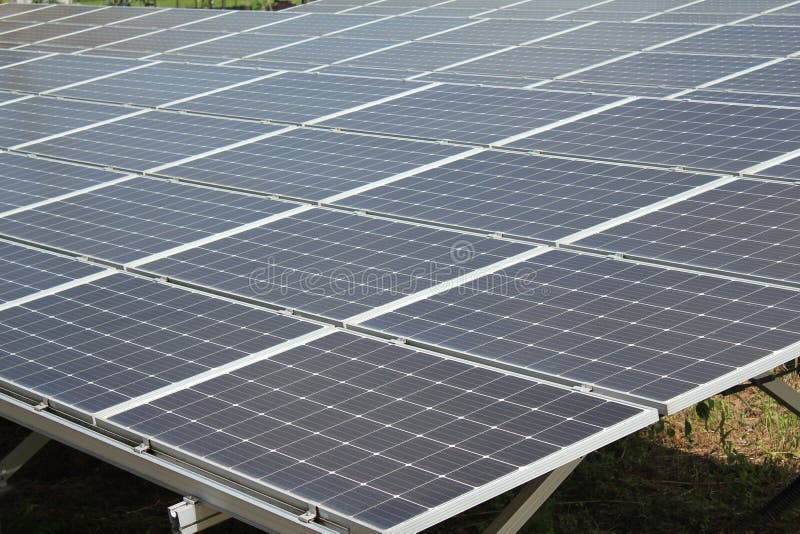 Solar panels on a field stock image. Image of environment - 253241141