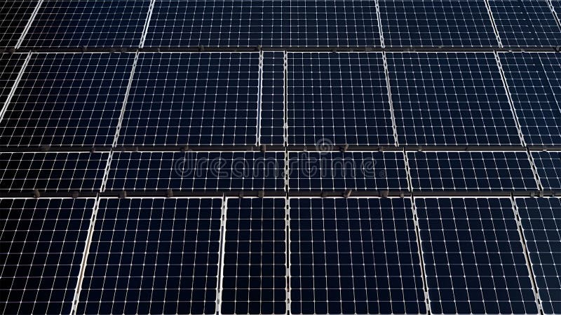 Solar Panels Grid, View from the Top. Generative AI Illustration Stock ...