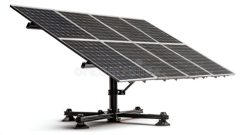 Solar Panel Ground Mount System Stock Illustration - Illustration of ...