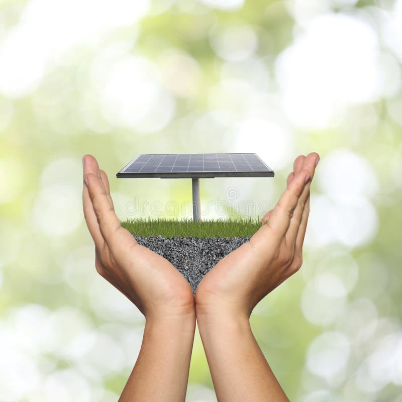 Solar Panel Hand Green Grass Ground Stock Photos - Free & Royalty-Free ...