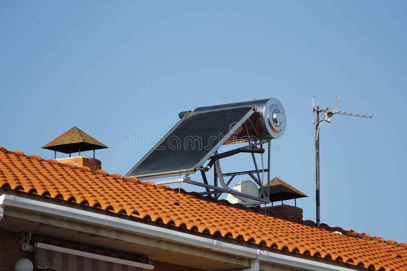 Solar Panel for Heating Water Stock Image - Image of energy, aerial ...