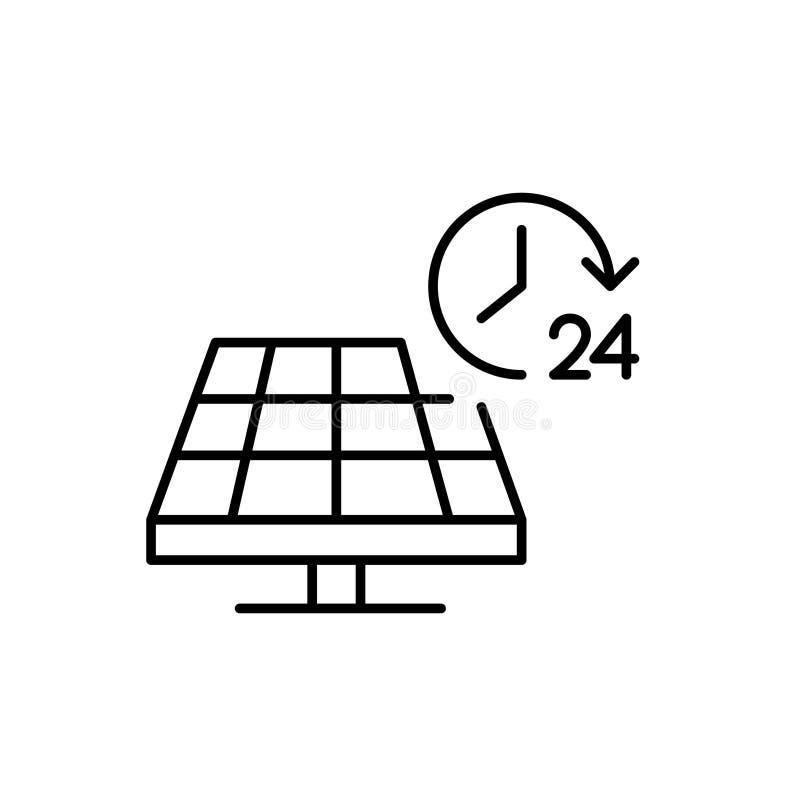 Solar Panel and 24 Hours Clock. Renewable Energy, Sustainable Power ...
