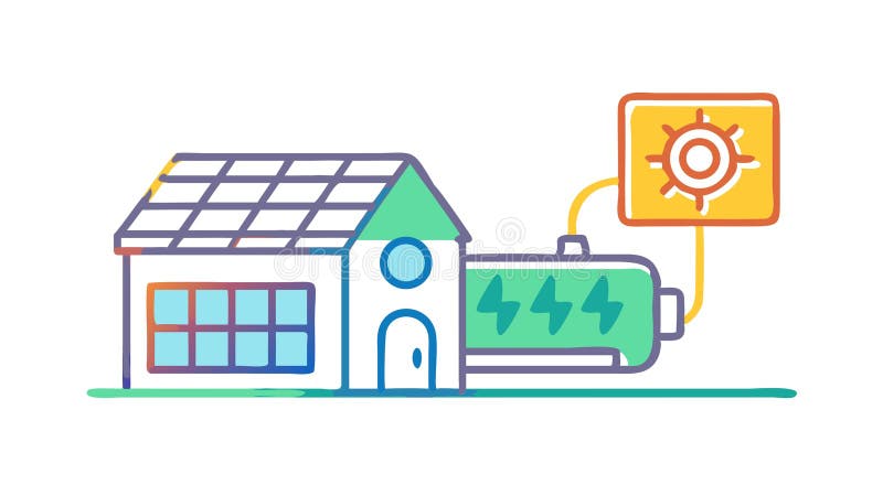 Solar Panel House Icon. Renewable Home Energy Solution, Vector Design ...