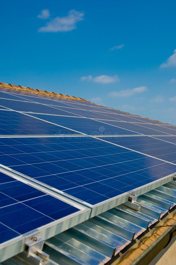 Solar Panels on House Rooftop Stock Photo - Image of technology, solar ...