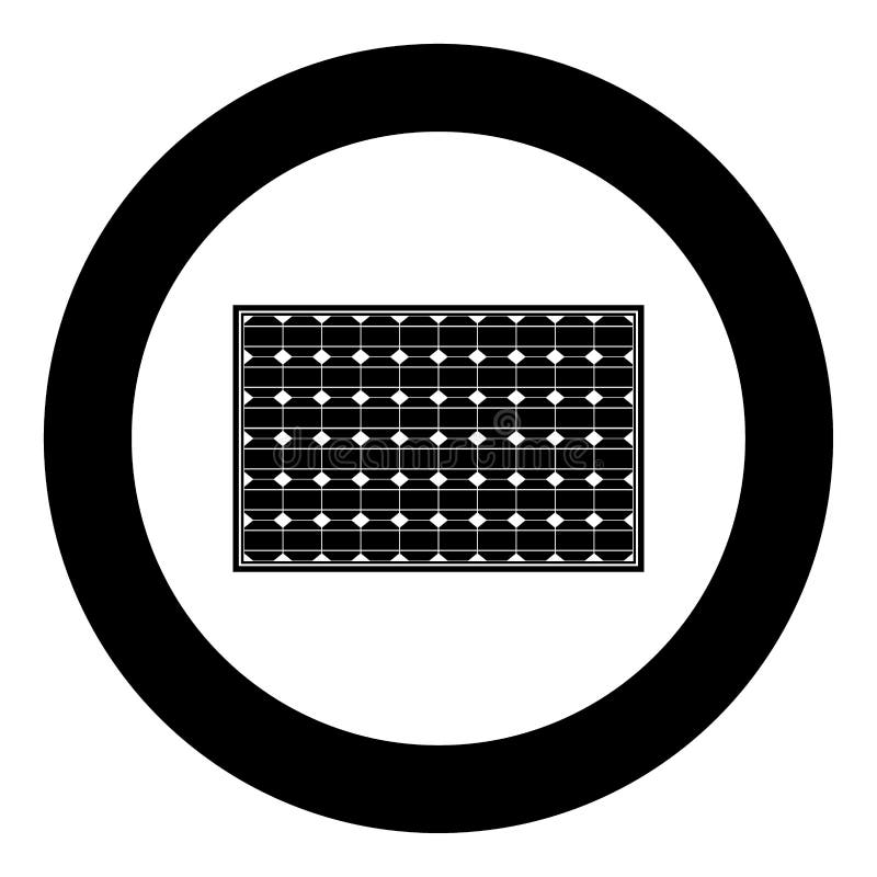 Solar Panel Icon Black Color in Circle Stock Vector - Illustration of ...