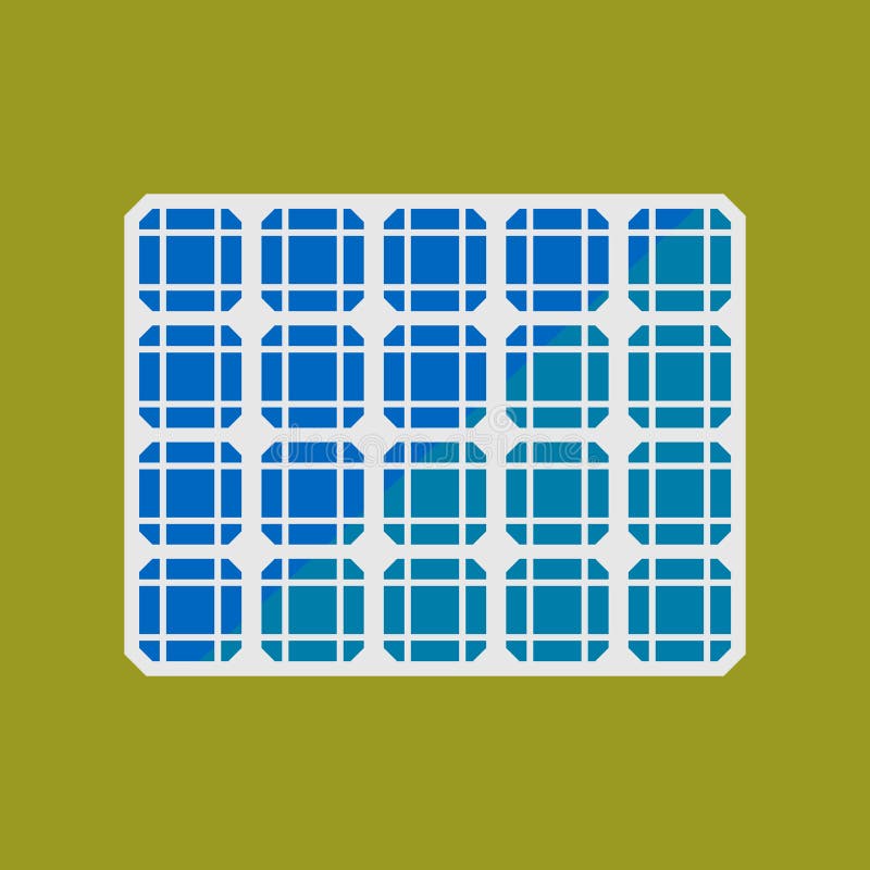 Solar Panel Icon in Flat Style, Isolated. Vector Stock Vector ...