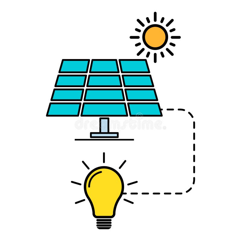 Solar Panel Icon, Green Power Technology, Ecology Alternative Energy ...