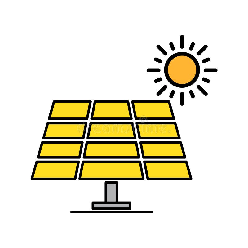 Solar Panel Icon, Green Power Technology, Ecology Alternative Energy ...