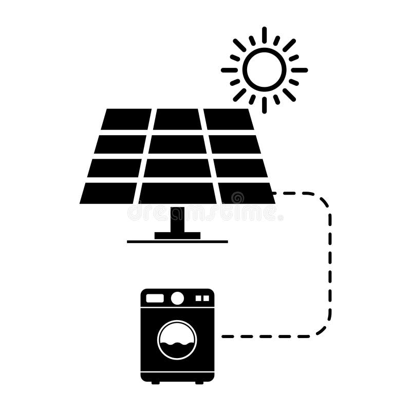 Solar Panel Icon, Green Power Technology, Ecology Alternative Energy ...