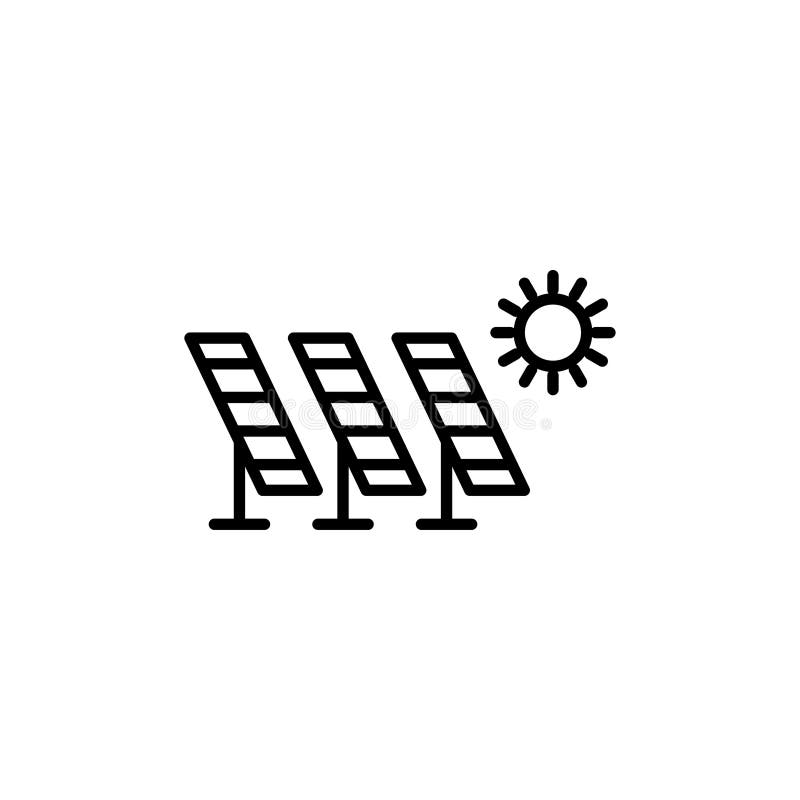 Solar Panel Icon Isolated on White Background Stock Vector ...