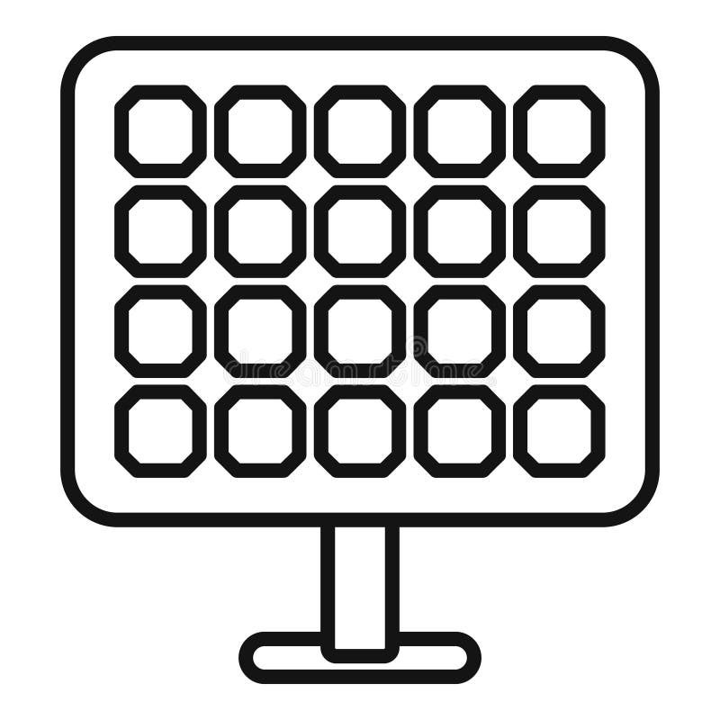 Solar Panel Icon Outline Vector. Source Cell Recharge Stock Vector ...
