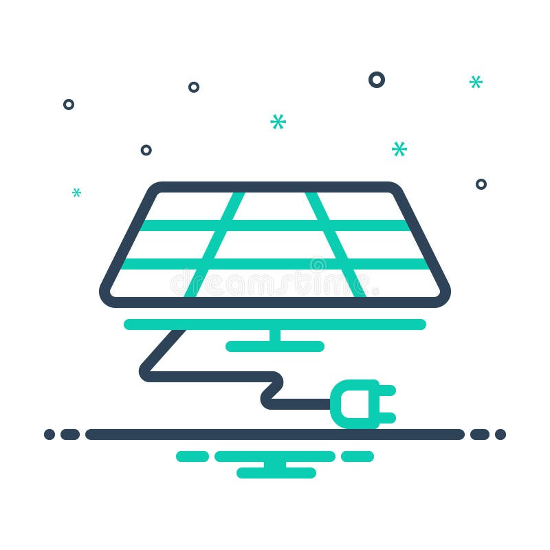 Mix Icon for Solar Panel, Renewable and Sunlight Stock Vector ...