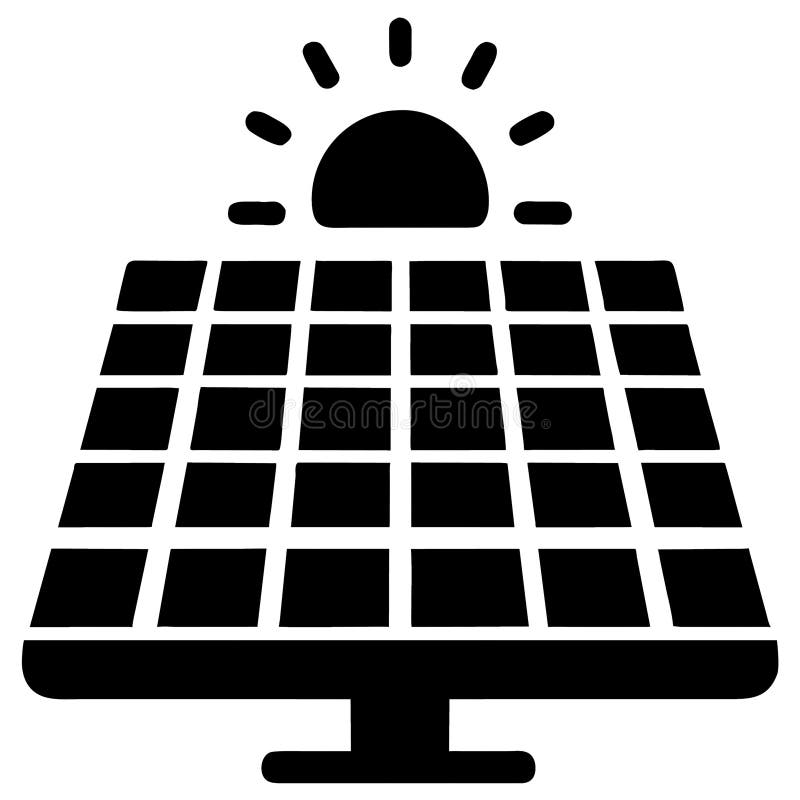 Solar Panel Icon, Solar Energy Vector Illustration Isolated on White ...