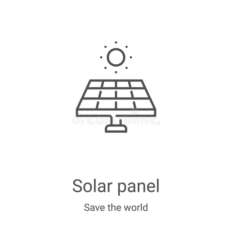 Solar Panel Icon Vector from Save the World Collection. Thin Line Solar ...