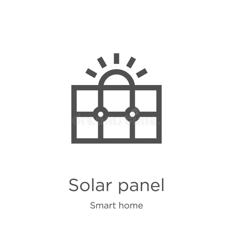 solar panel icon vector from smart home collection. Thin line solar ...