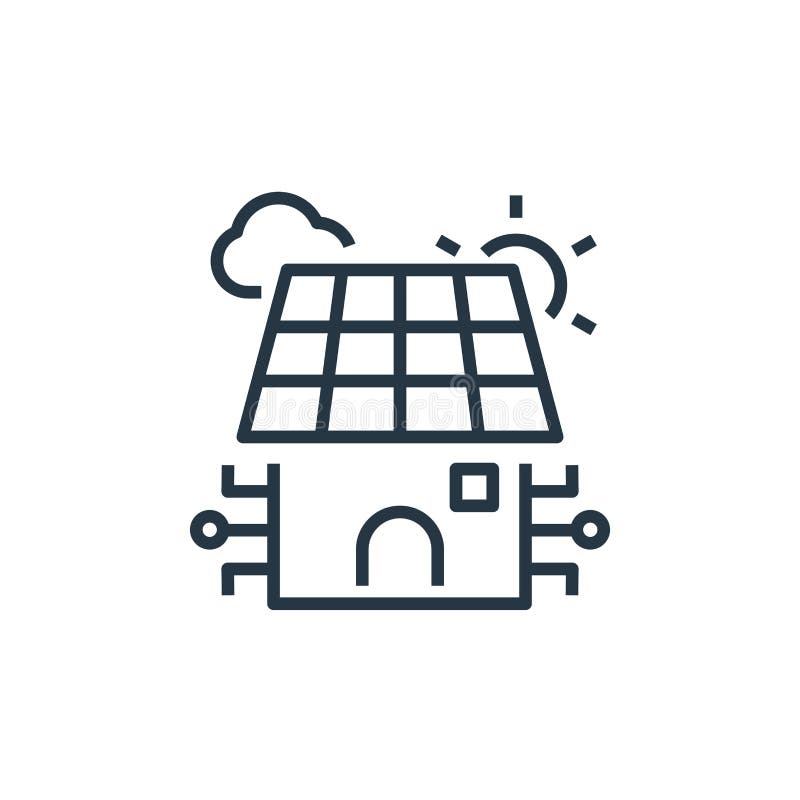 Solar Panel Icon Vector from Smart Home Concept. Thin Line Illustration ...