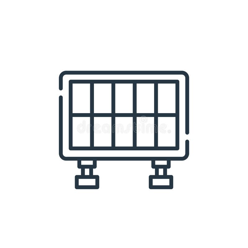 Solar Panel Icon Vector from Sustainable Energy Concept. Thin Line ...