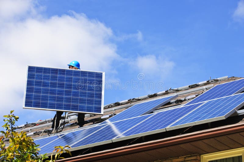 Solar panel installation stock photo. Image of grid, renewable - 16251776