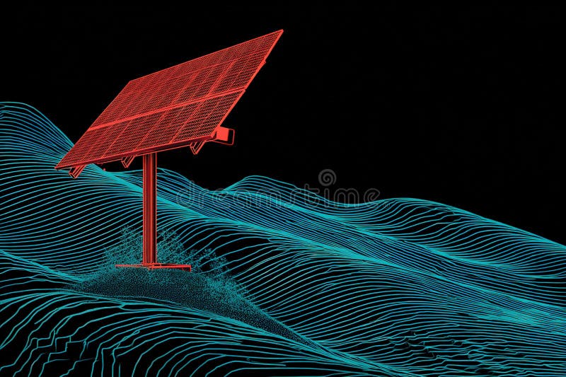 Solar Panel Installation on Abstract Landscape Representing Renewable ...