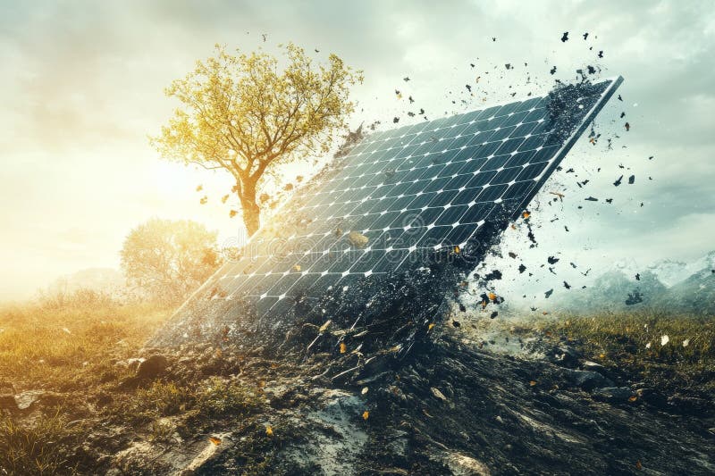 Solar Panel Installation Amidst Nature S Transformation and Growth ...
