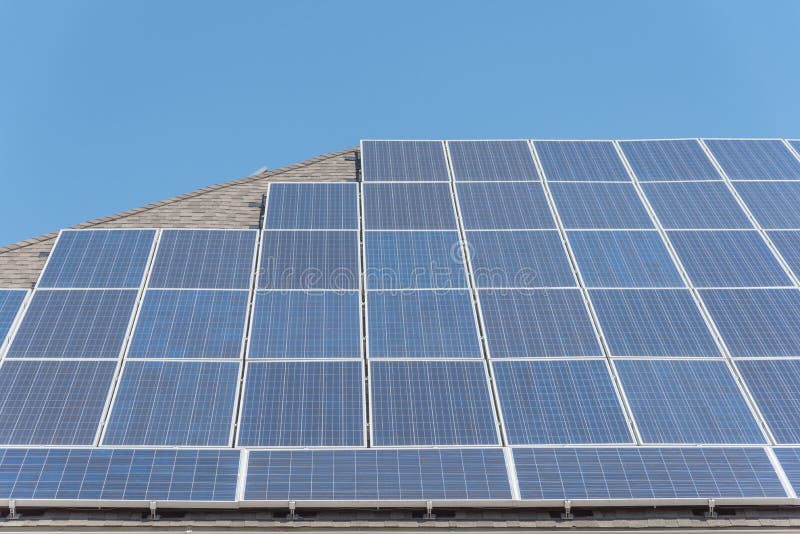 Solar Panel Installation on Asphalt Shingles Rooftop Stock Photo ...