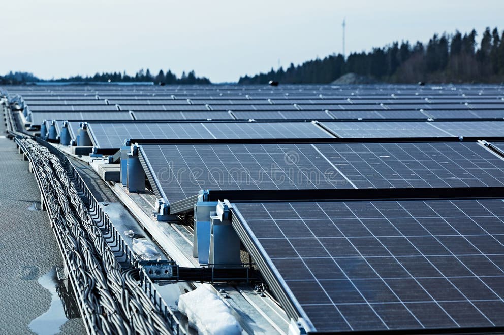 Solar Panel Installation with Cable Management Stock Photo - Image of ...