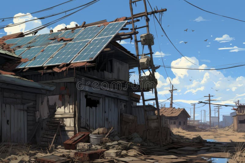 Solar Panel Installation with Distribution Board Under a Cloudy Sky a ...