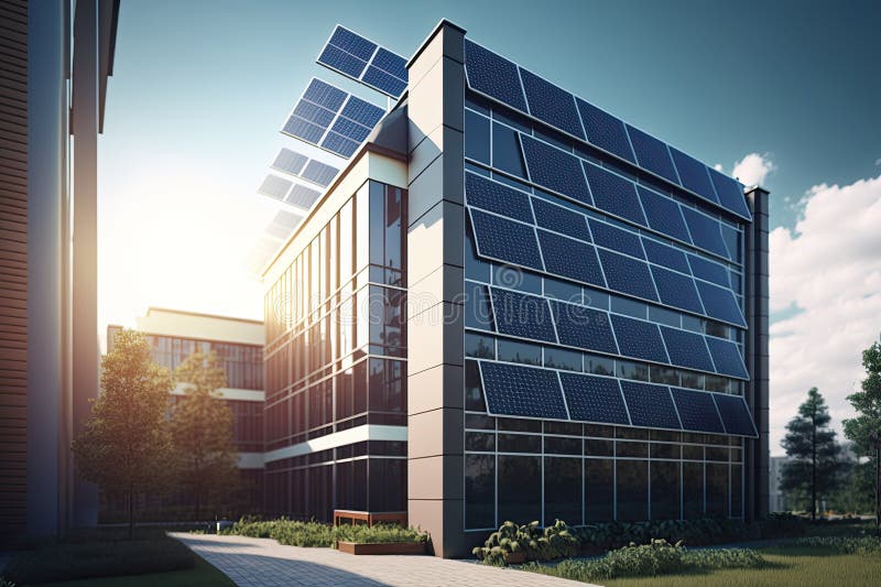 Solar Panel Installation on a New Building, Providing Renewable Energy ...