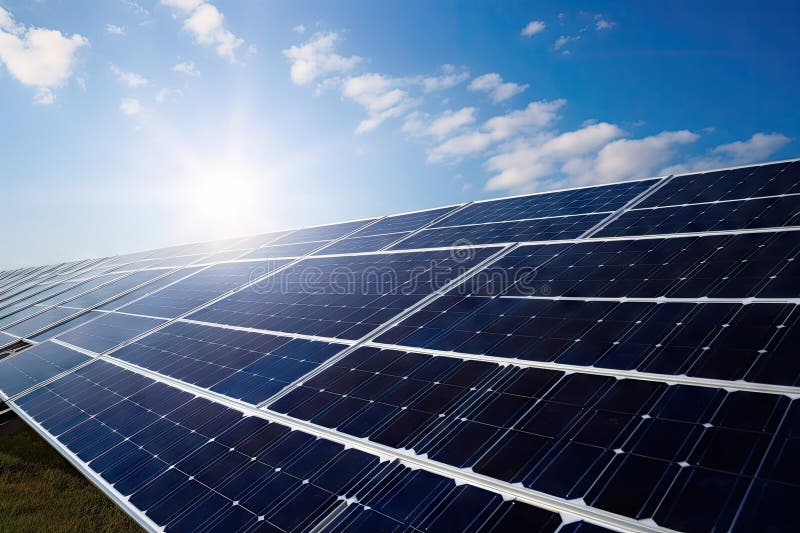 Solar Panel Installation, with Panels Facing the Sun To Maximize Energy ...